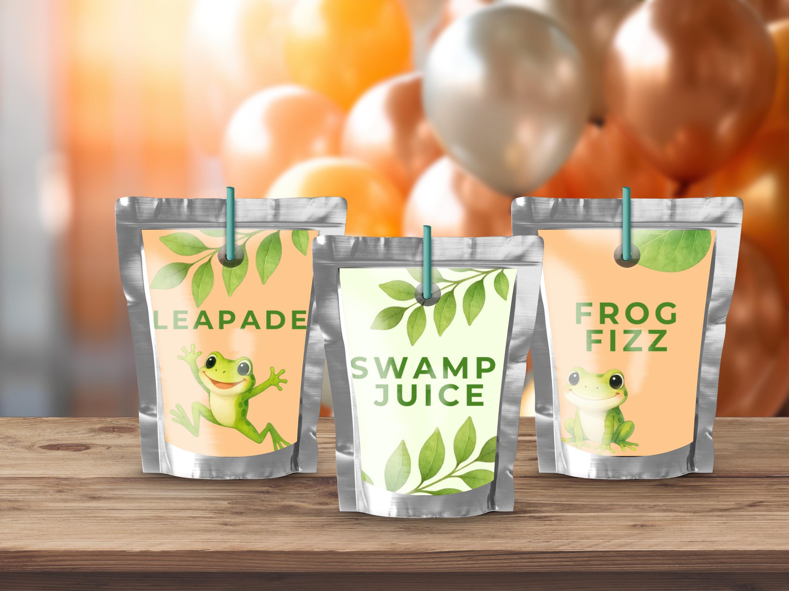 Printable Frog Juice Pouch Labels for Birthday Party | Swamp Theme ...