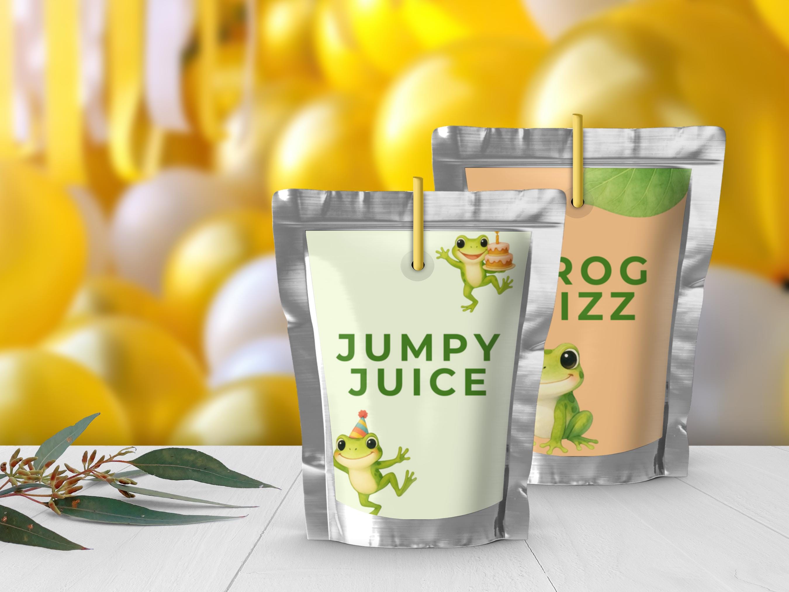 Printable Frog Juice Pouch Labels for Birthday Party | Swamp Theme ...
