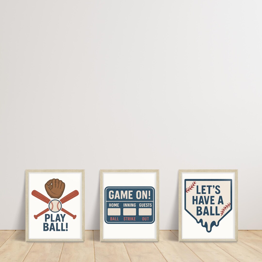 Baseball Birthday Party Signs, Printable Baseball Themed Decor, Instant ...
