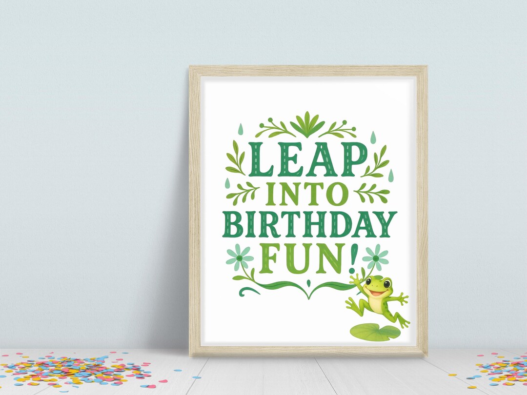 Leap Into Fun With Printable Frog Birthday Decor Signs – High Five ...