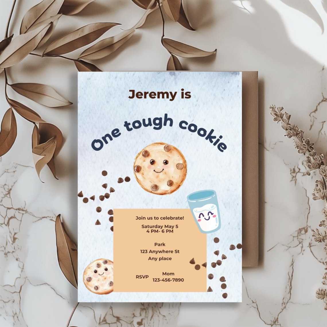 One Tough Cookie Birthday Invitation Template for Kids | Editable ...