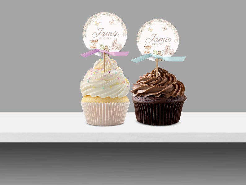 Boho Fairy Cupcake Topper Template- Editable in Canva. Coordinates With ...