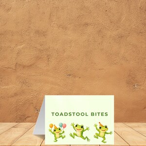 Printable Frog Food Tent Cards for Kids Birthday • Editable Swamp Party ...