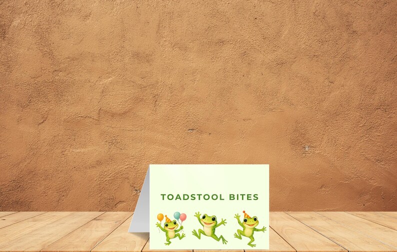Printable Frog Food Tent Cards for Kids Birthday • Editable Swamp Party ...