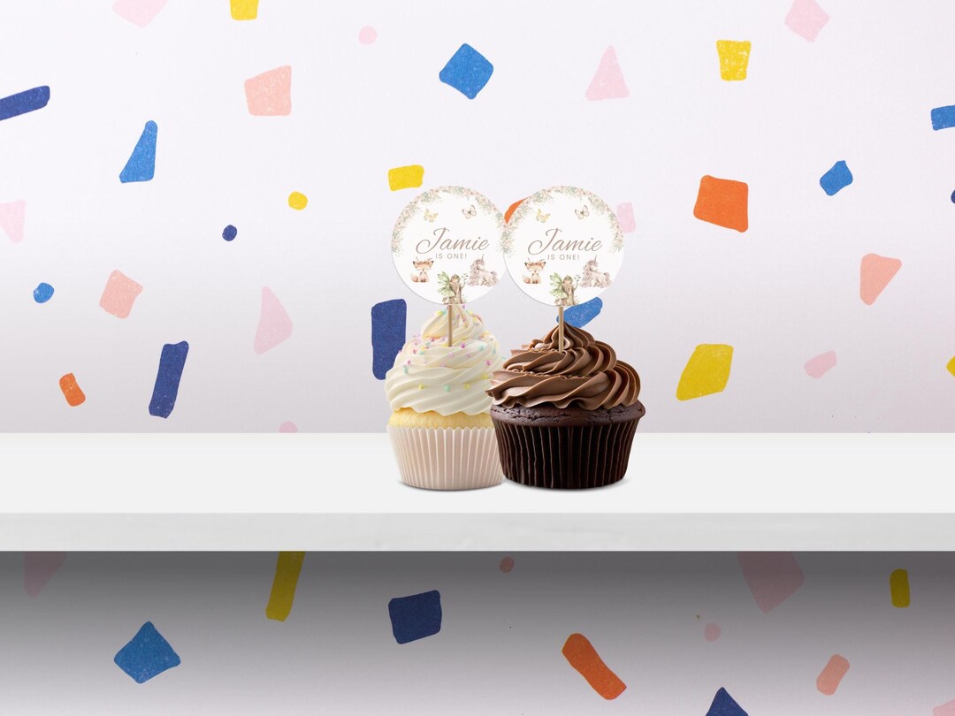 Boho Fairy Cupcake Topper Template- Editable in Canva. Coordinates With ...