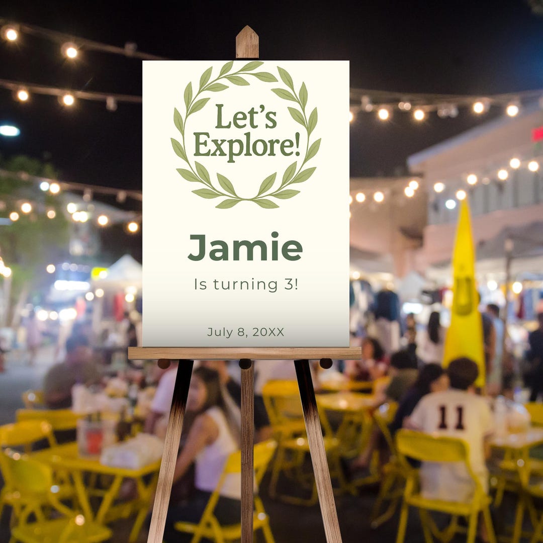 Editable Let’s Explore Bug Party Welcome Sign for Kids, Canva Printable ...