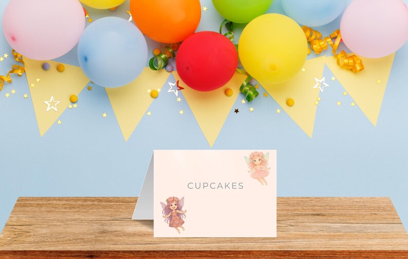 Fairy Birthday Party Food Label Template for Canva, Editable Drinks ...