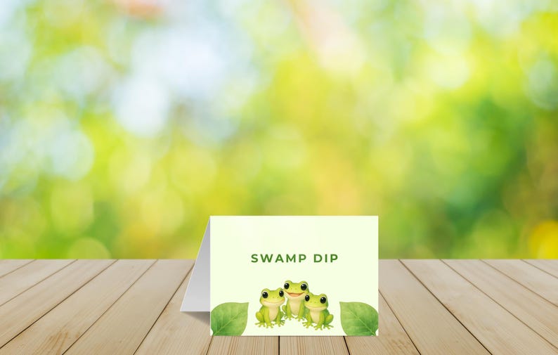 Printable Frog Food Tent Cards for Kids Birthday • Editable Swamp Party ...
