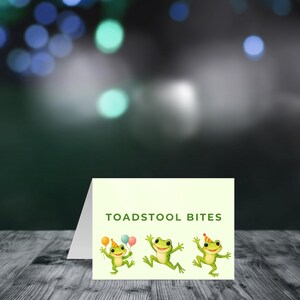 Printable Frog Food Tent Cards for Kids Birthday • Editable Swamp Party ...