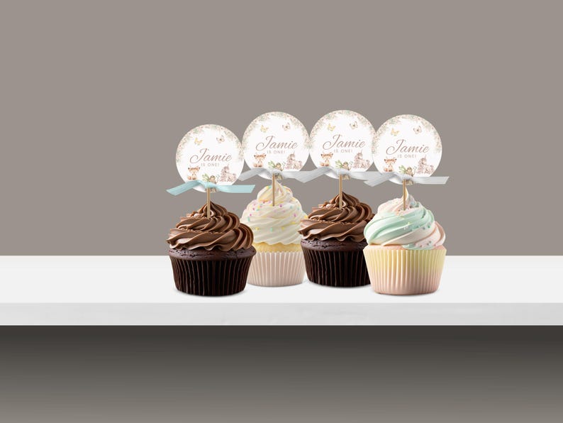 Boho Fairy Cupcake Topper Template- Editable in Canva. Coordinates With ...