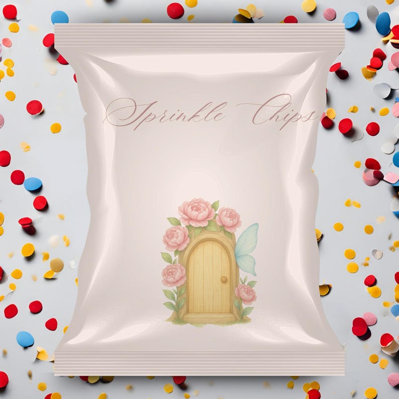 Editable Fairy Birthday Chip Bag Template for Canva, Sprinkle Chips ...