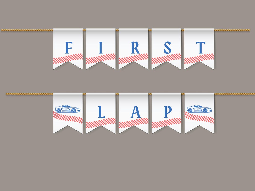 Race Car Birthday Banner, Racing Party Bunting, Editable Canva Template ...