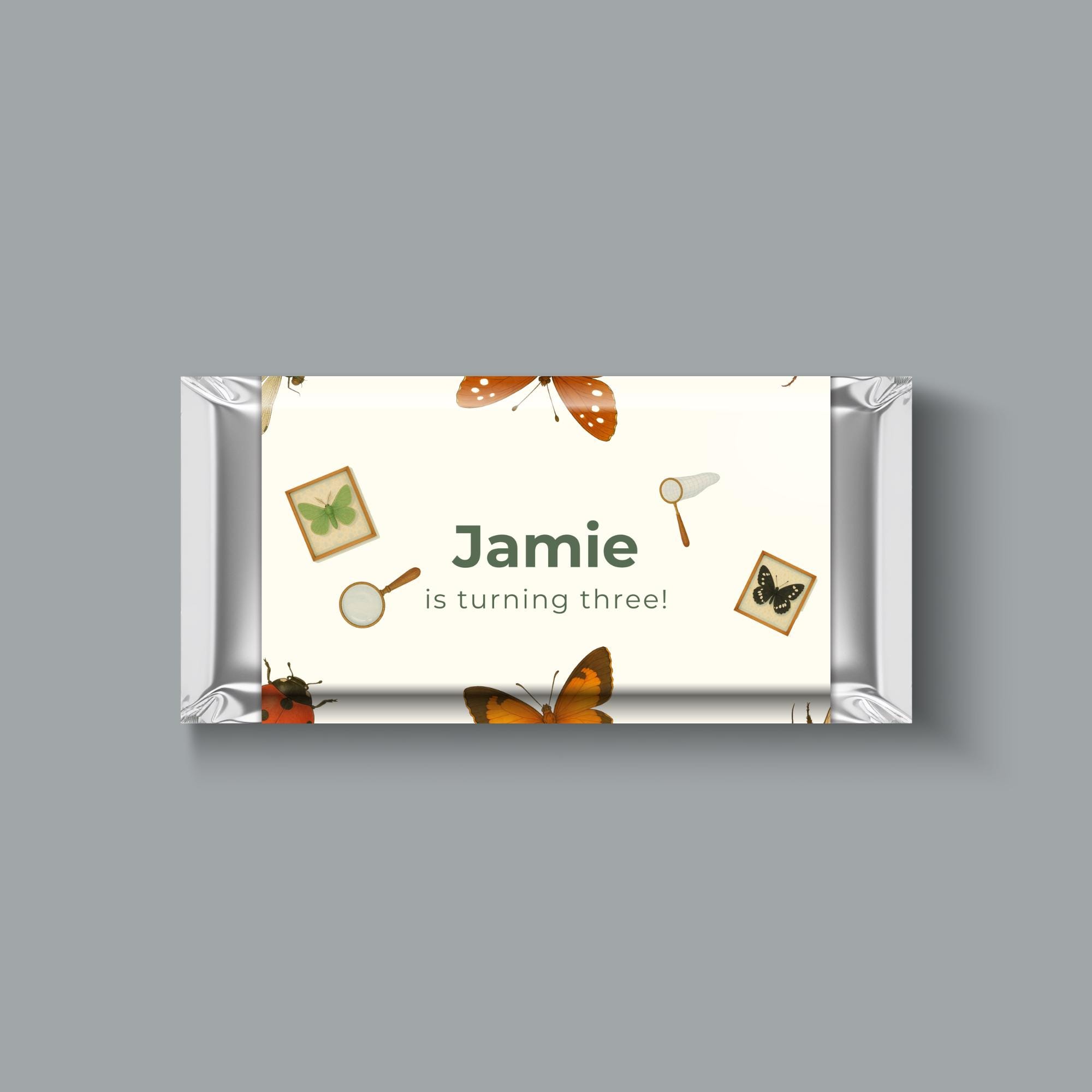 Editable Bug Theme Candy Bar Wrapper for Kids Birthday, Insect Party ...