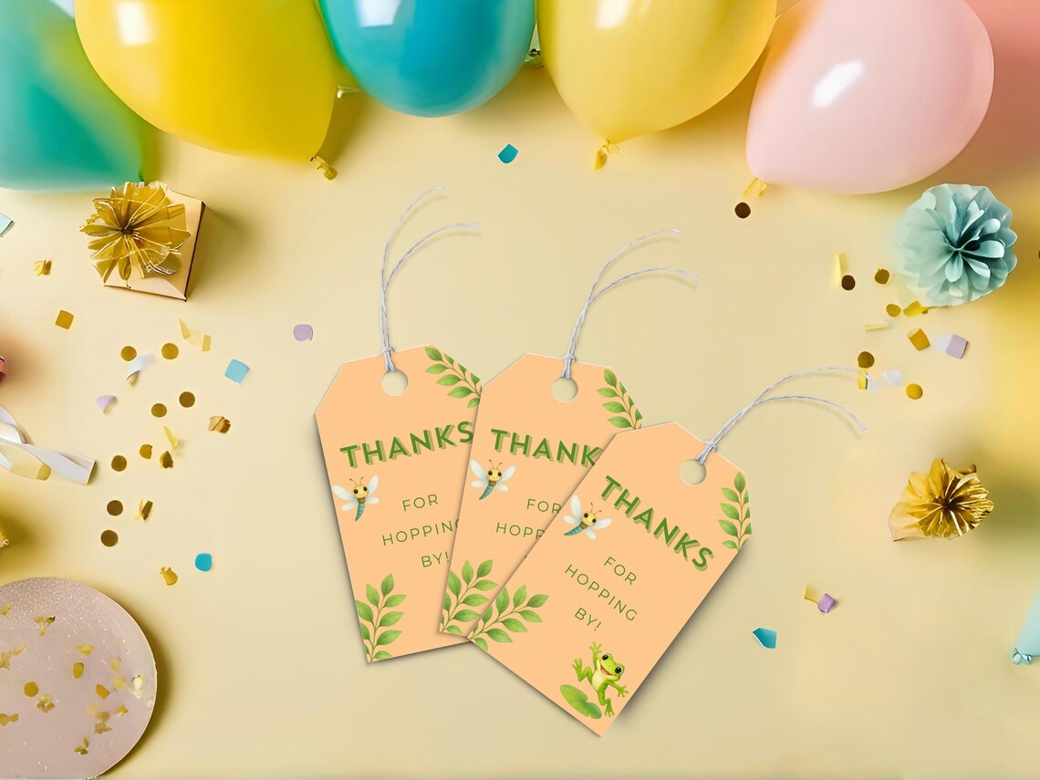 Printable Frog Birthday Favor Tags for Kids Party | High Five Theme PDF ...