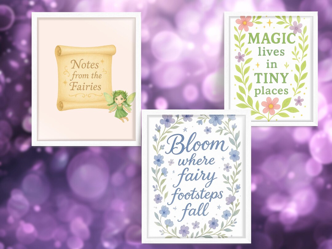 Fairy Birthday Party Signs Printable Enchanted Garden Decor Girl Magic ...