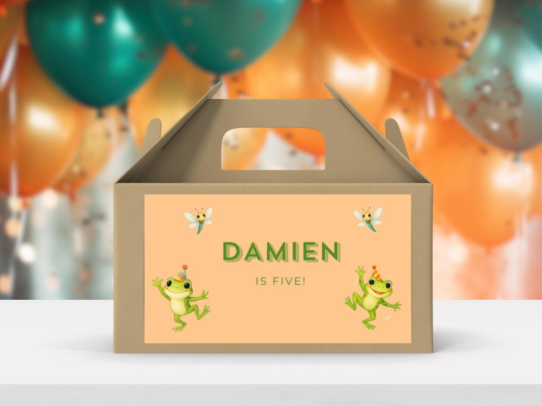 Printable Frog Party Favor Box Labels for Kids Birthday | Swamp Theme ...
