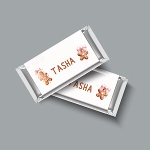 Gingerbread Birthday Candy Bar Wrapper, Girl’s Holiday Birthday Party ...