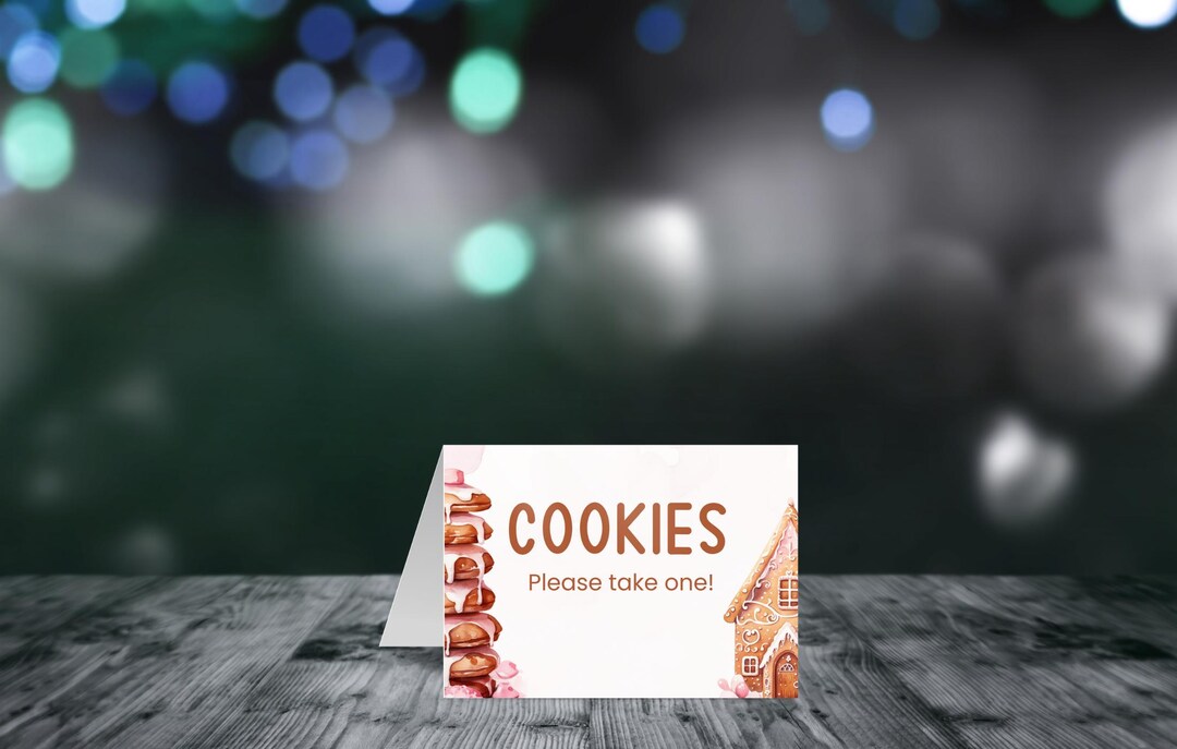 Gingerbread Food Tent Template, Christmas Themed Birthday Party, Cookie ...