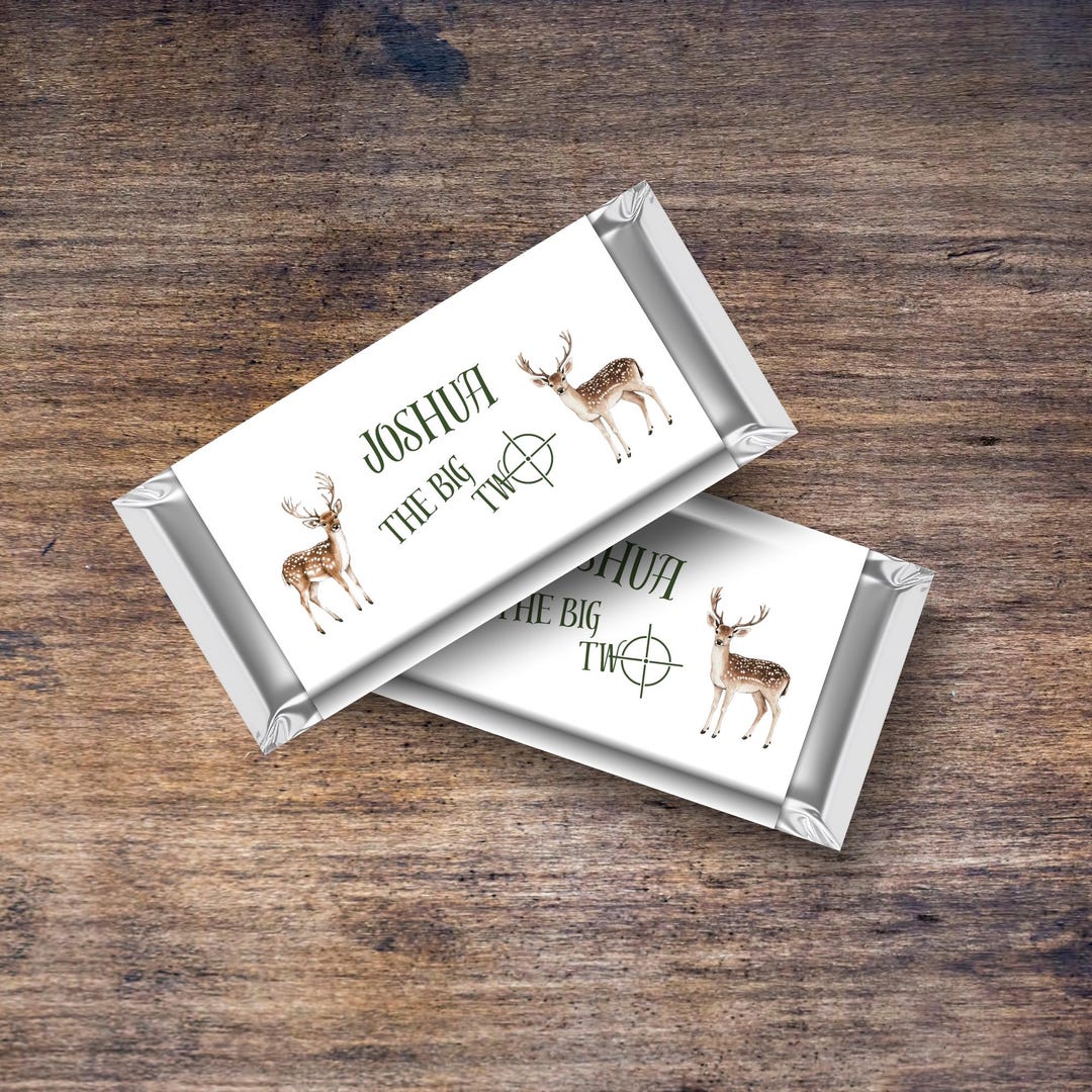Hunting Birthday Candy Bar Wrapper Printable Deer Theme Big Two Party ...