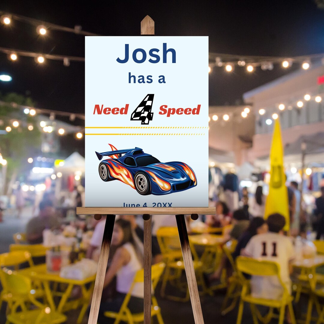 Race Car Welcome Sign Printable Need for Speed Theme Boys Birthday ...