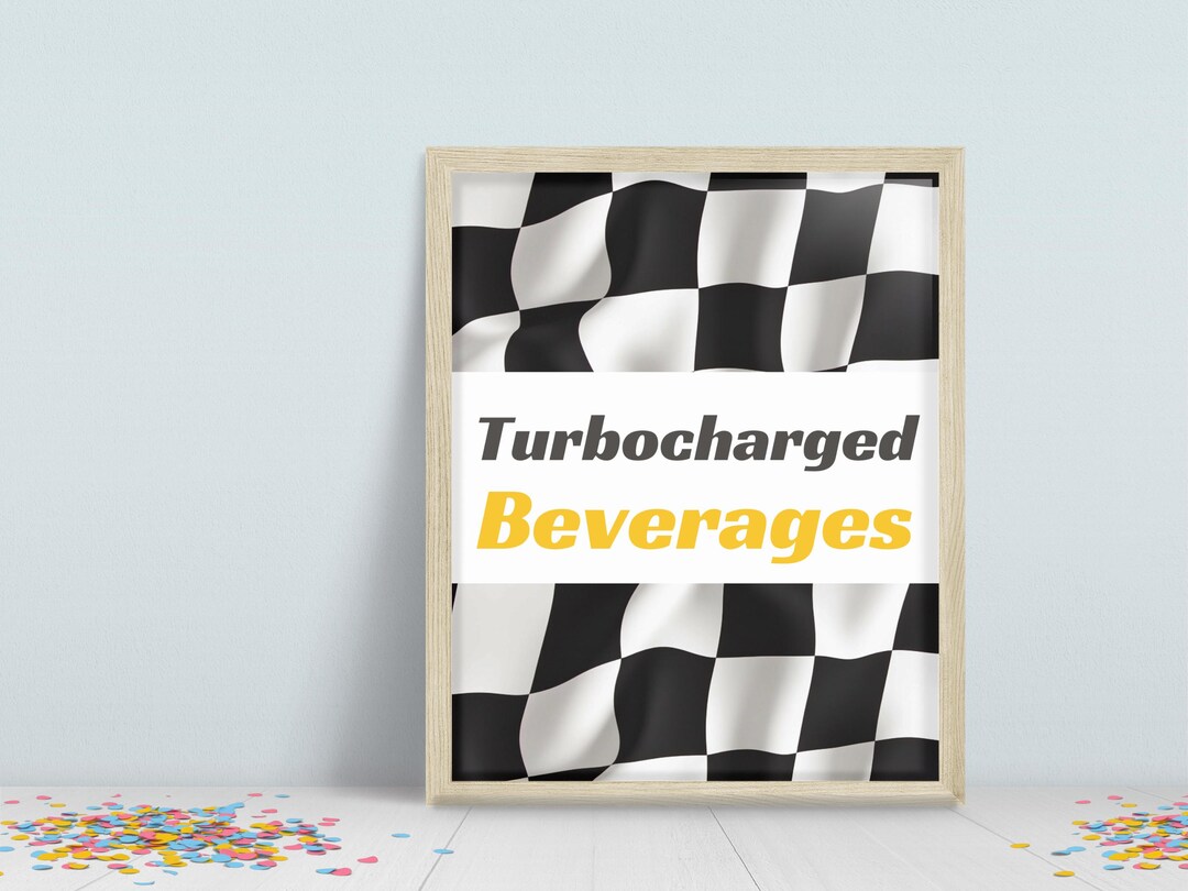 Fast One Racing Theme Birthday Printables, Checkered Flag Party Decor ...