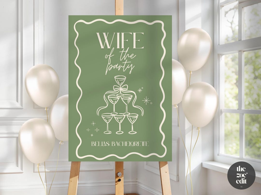 Editable Hen Party Sign, Wavy Frame Bachelorette Welcome Decor (digital ...