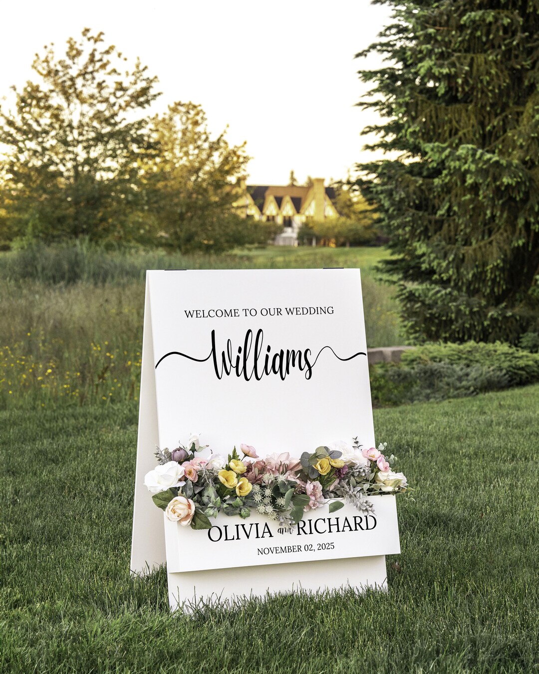 Flower Box Welcome Sign - Wedding Welcome Sign - Custom Flower Box ...