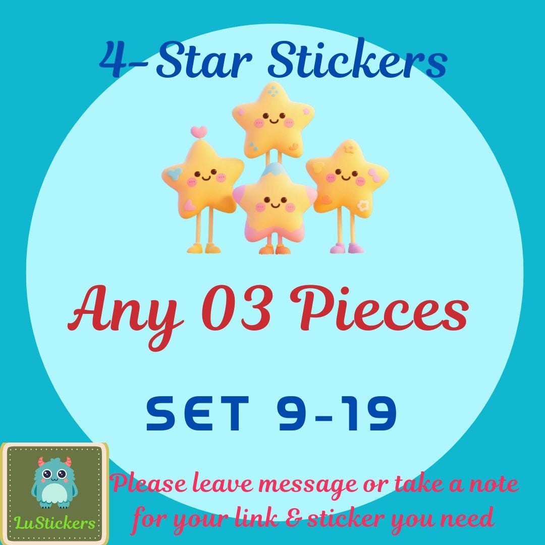 Mogo 4-star Sticker – Any 3 Pieces (set 9 to Set 19) - Etsy