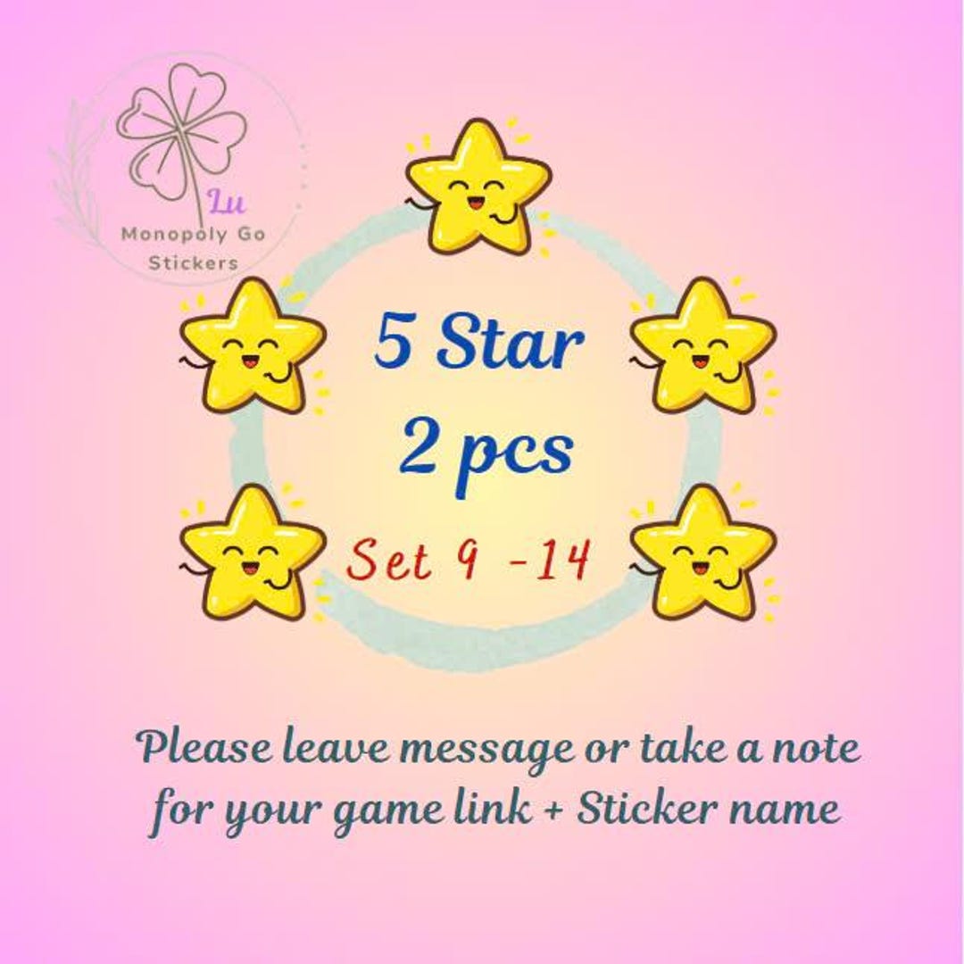 Mogo 5 Star Stickers 02 Piece Set 9 Set 14 by Your Choice - Etsy
