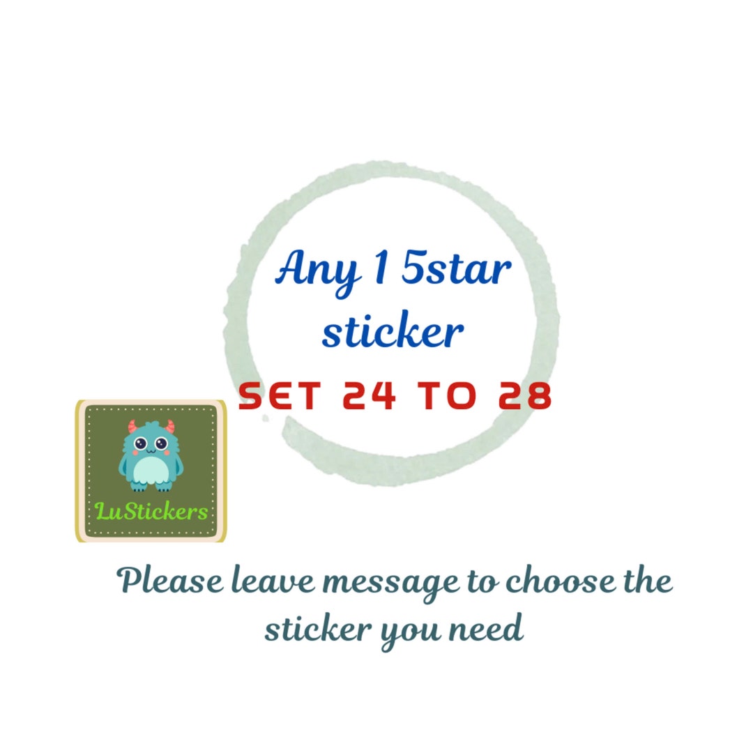 Mogo 5 Star Sticker 01 Piece in Set 24 to 28 by Your Choice Except ...