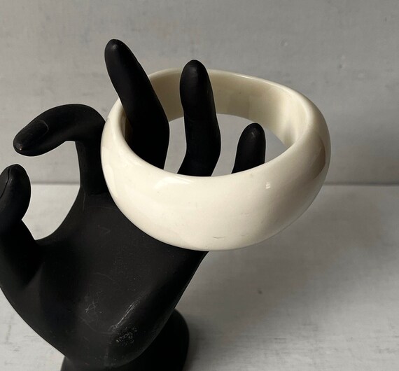 Heavy 40’s French Bakelite Asymmetrical Ivory Galalit… - Gem