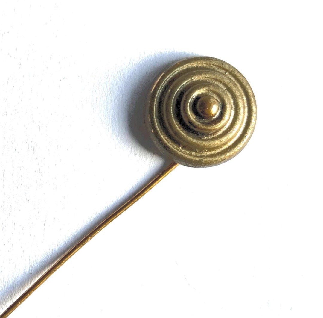 Vintage Stick Pin Round Raised Concentric Circles W Stopper - Etsy