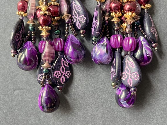 Vintage Colleen Toland 90s Beaded Murano Glass Dangle… - Gem