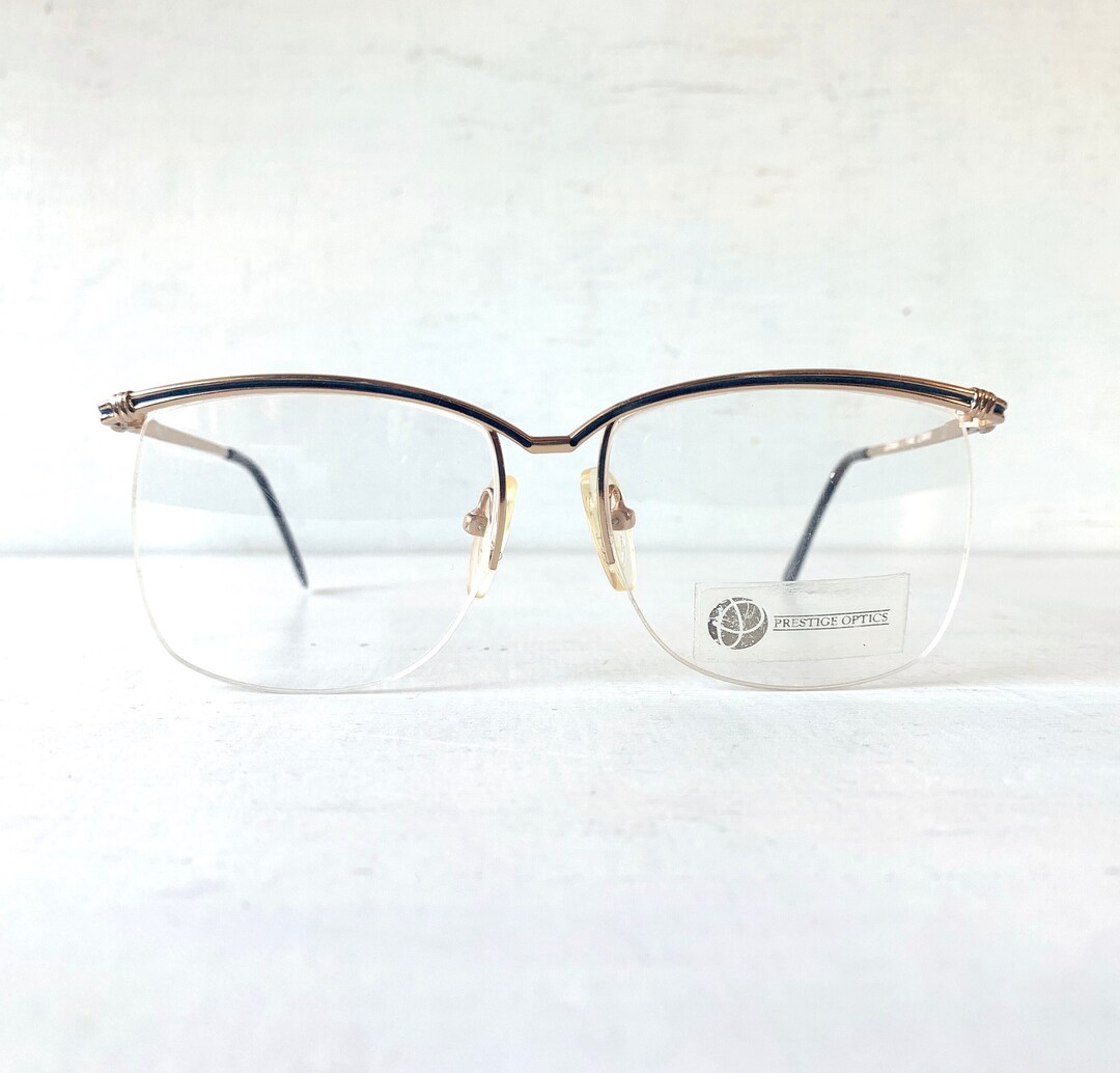 Vintage 80s Prestige Optics Optron Germania Vintage Browline Semi ...