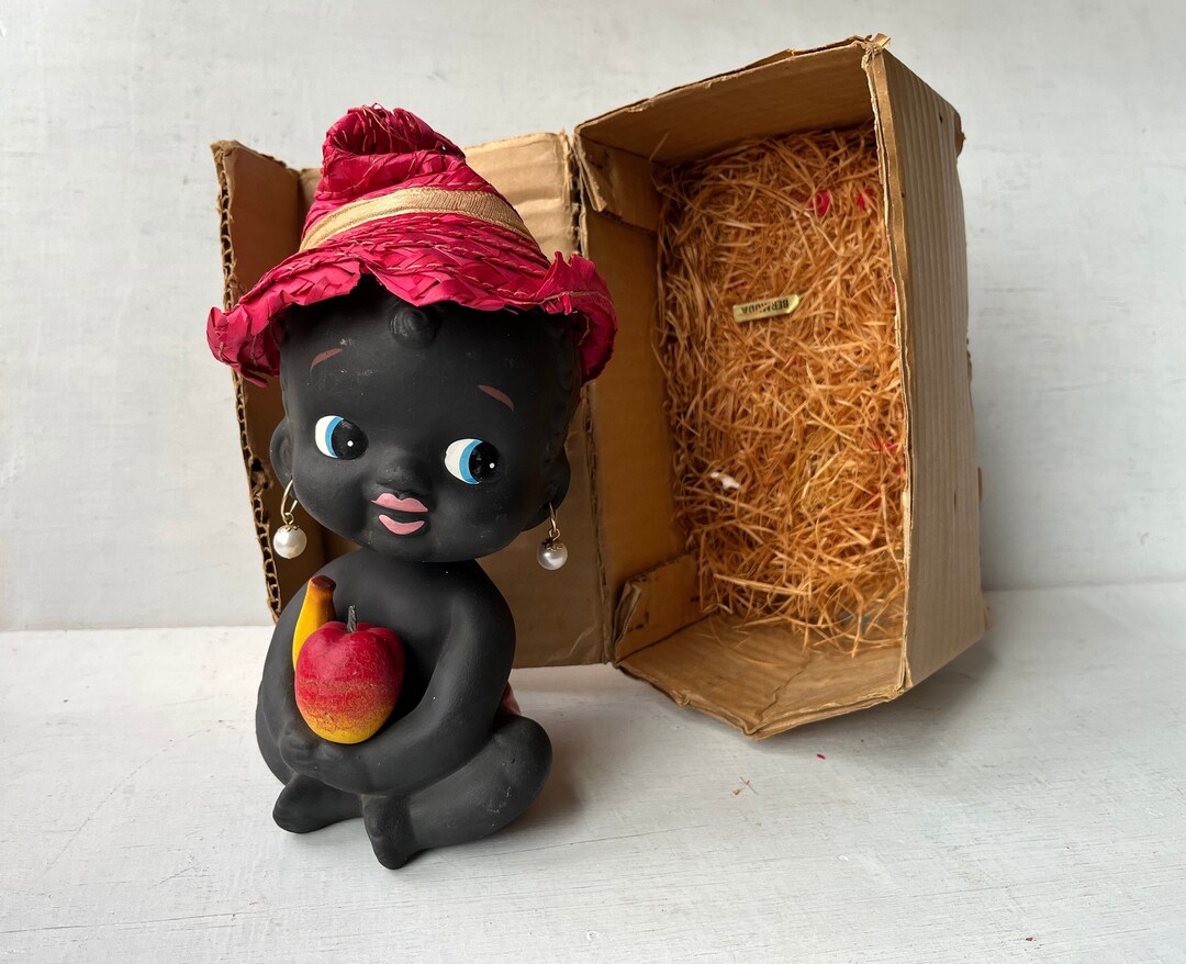 Vintage Bobblehead Kewpie Caribbean Bisque Porcelain Native Bermuda ...