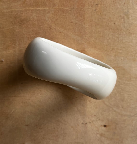 Heavy 40’s French Bakelite Asymmetrical Ivory Galalit… - Gem