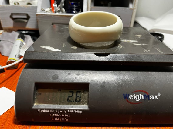 Heavy 40’s French Bakelite Asymmetrical Ivory Galalit… - Gem