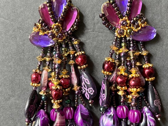 Vintage Colleen Toland 90s Beaded Murano Glass Dangle… - Gem