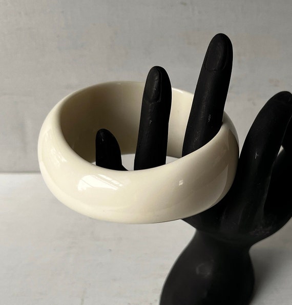 Heavy 40’s French Bakelite Asymmetrical Ivory Galalit… - Gem