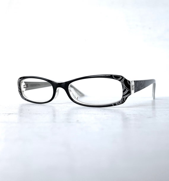 Vintage Eyeglasses Narrow Skinny Acetate Rectangular Gem