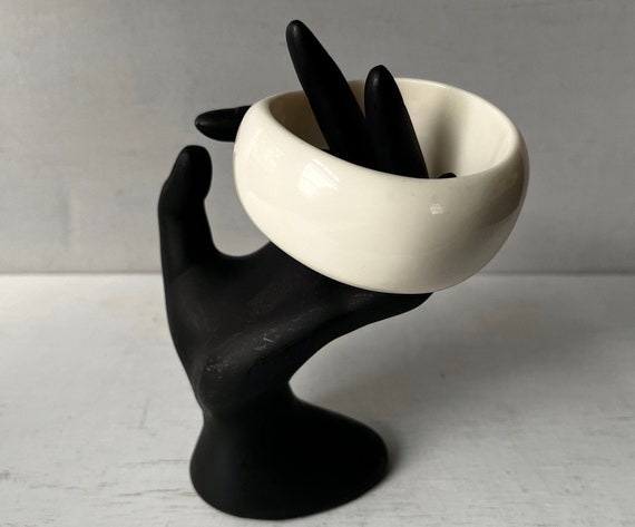 Heavy 40’s French Bakelite Asymmetrical Ivory Galalit… - Gem