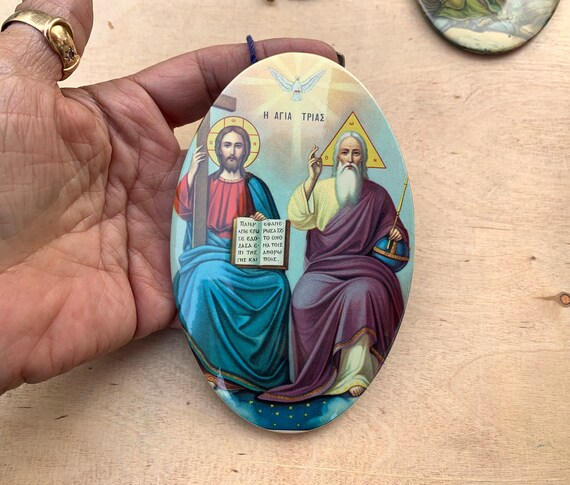 Holy Trinity Icon Father Son Agia Triada Protectors Religious - Etsy