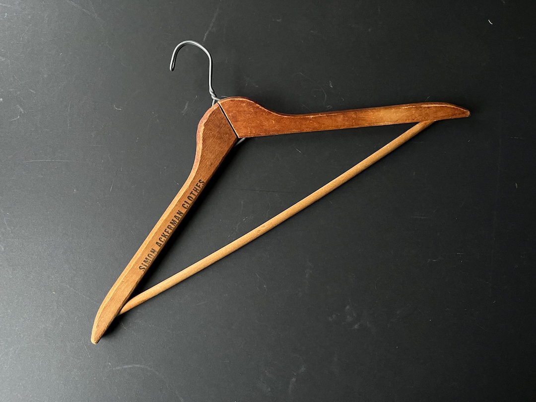 Antique Simon Ackerman Wooden Advertising Coat Suit Hanger Vintage ...