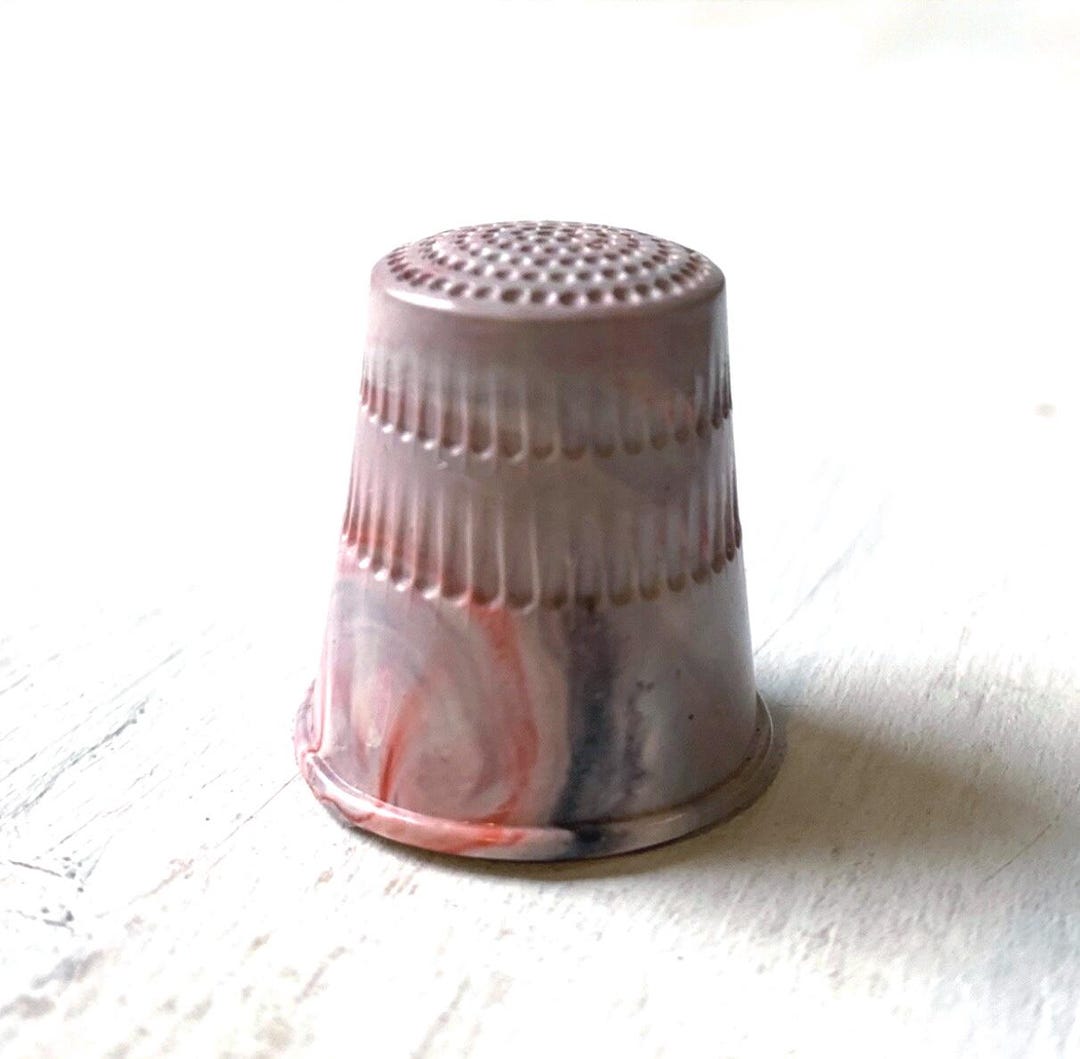 Vintage Pastel Thimble Plastic Swirl Purple Lavender Pink - Etsy