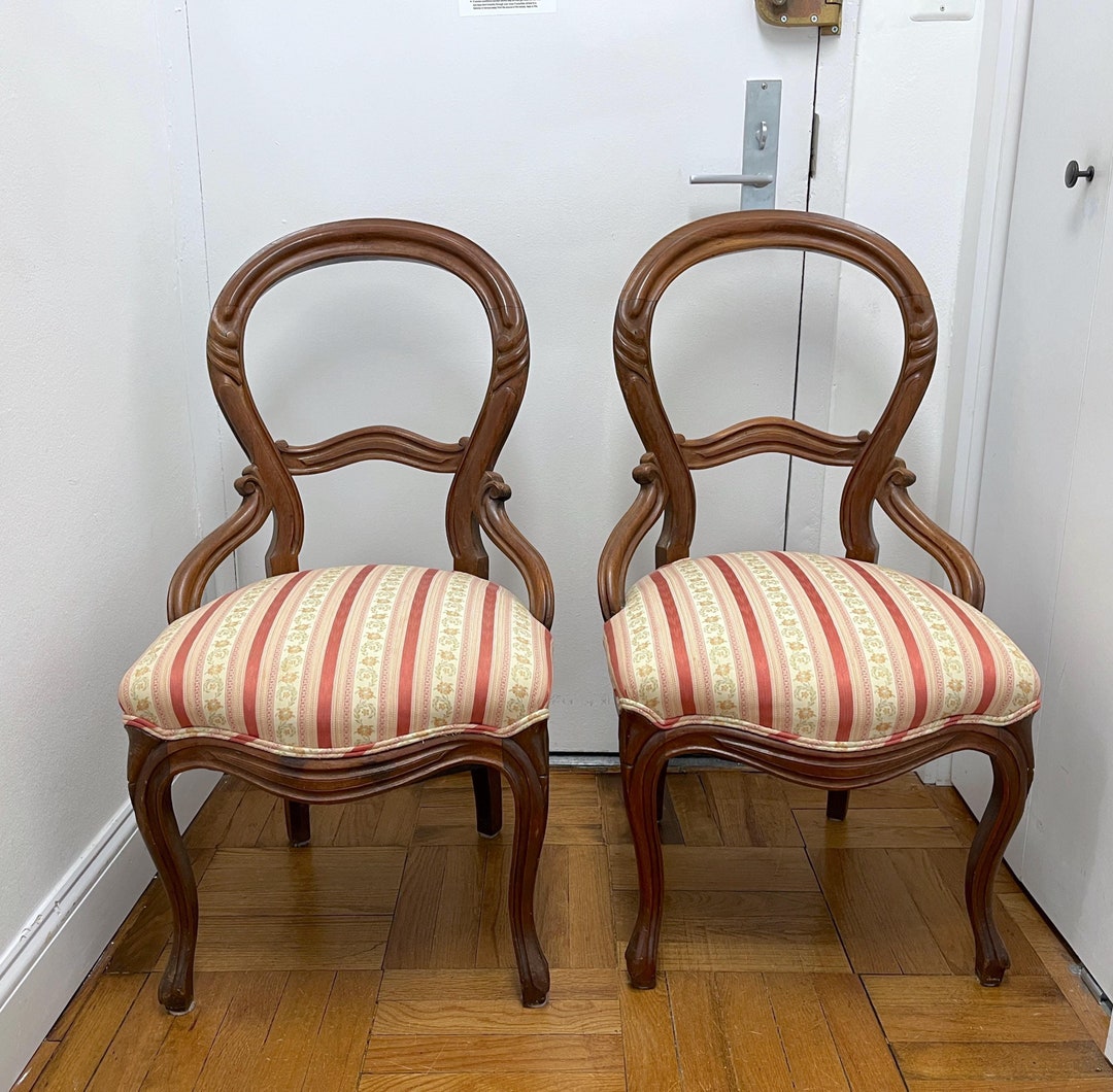 Victorian Chairs Armless Balloon Parlor Pair - Etsy