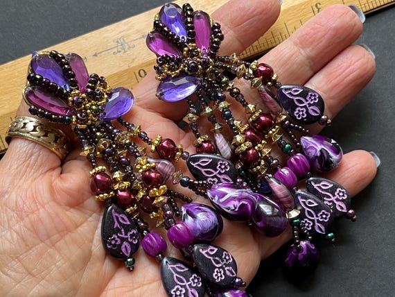 Vintage Colleen Toland 90s Beaded Murano Glass Dangle… - Gem
