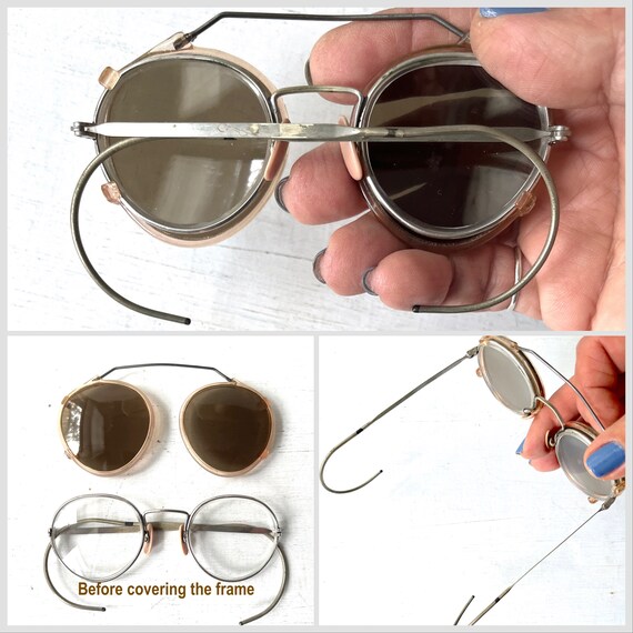 Antique Eyeglasses Near Sighted Rx Round Wire Coil Te… - Gem