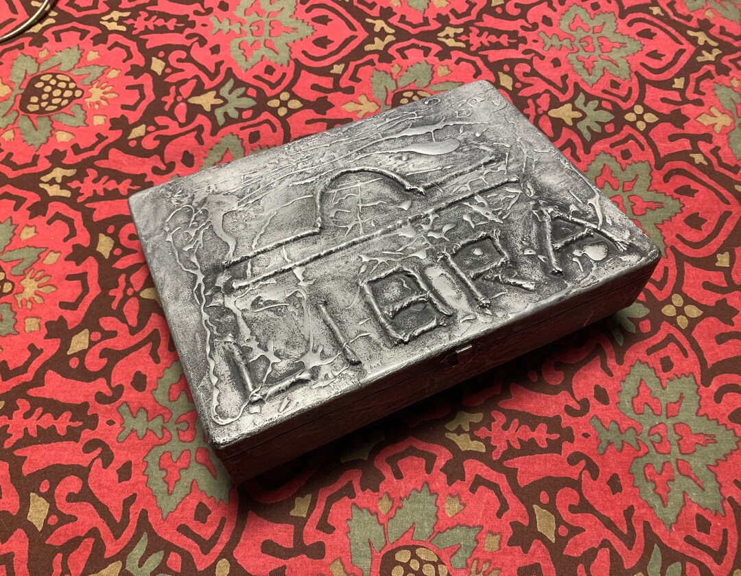 1960s Libra Cigar Box Decoupage Vintage Hinged Storage Ethnic Unique ...