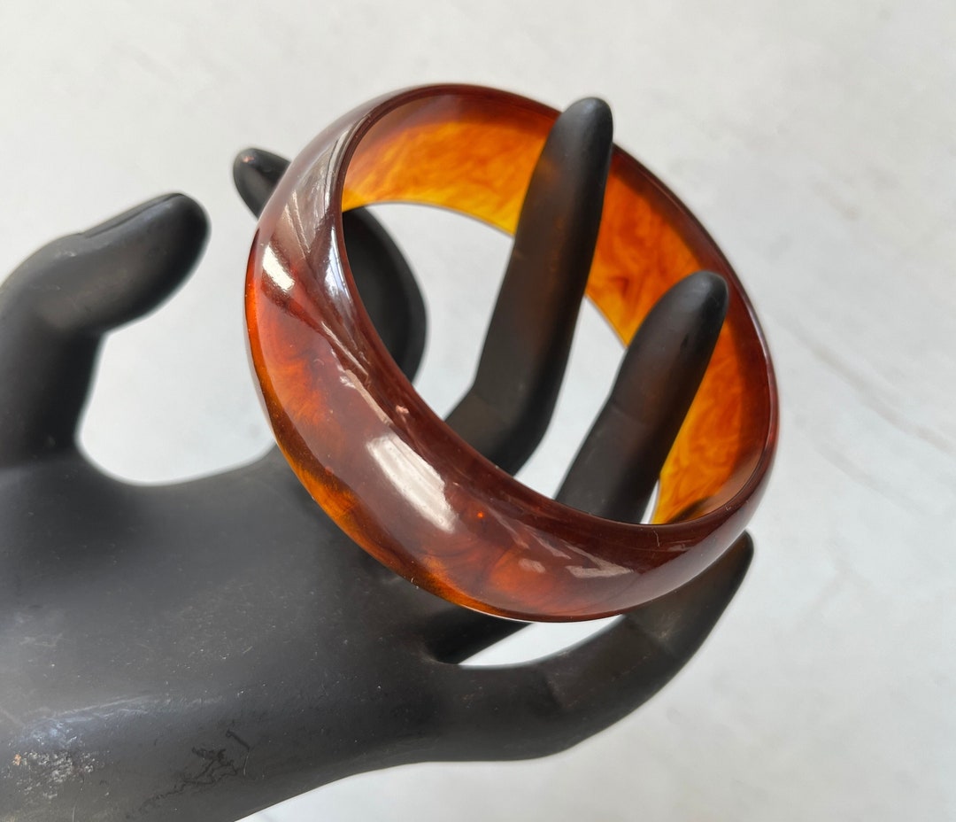 Vintage Root Beer Prystal Bakelite Catalin Transparent Marble Swirl ...