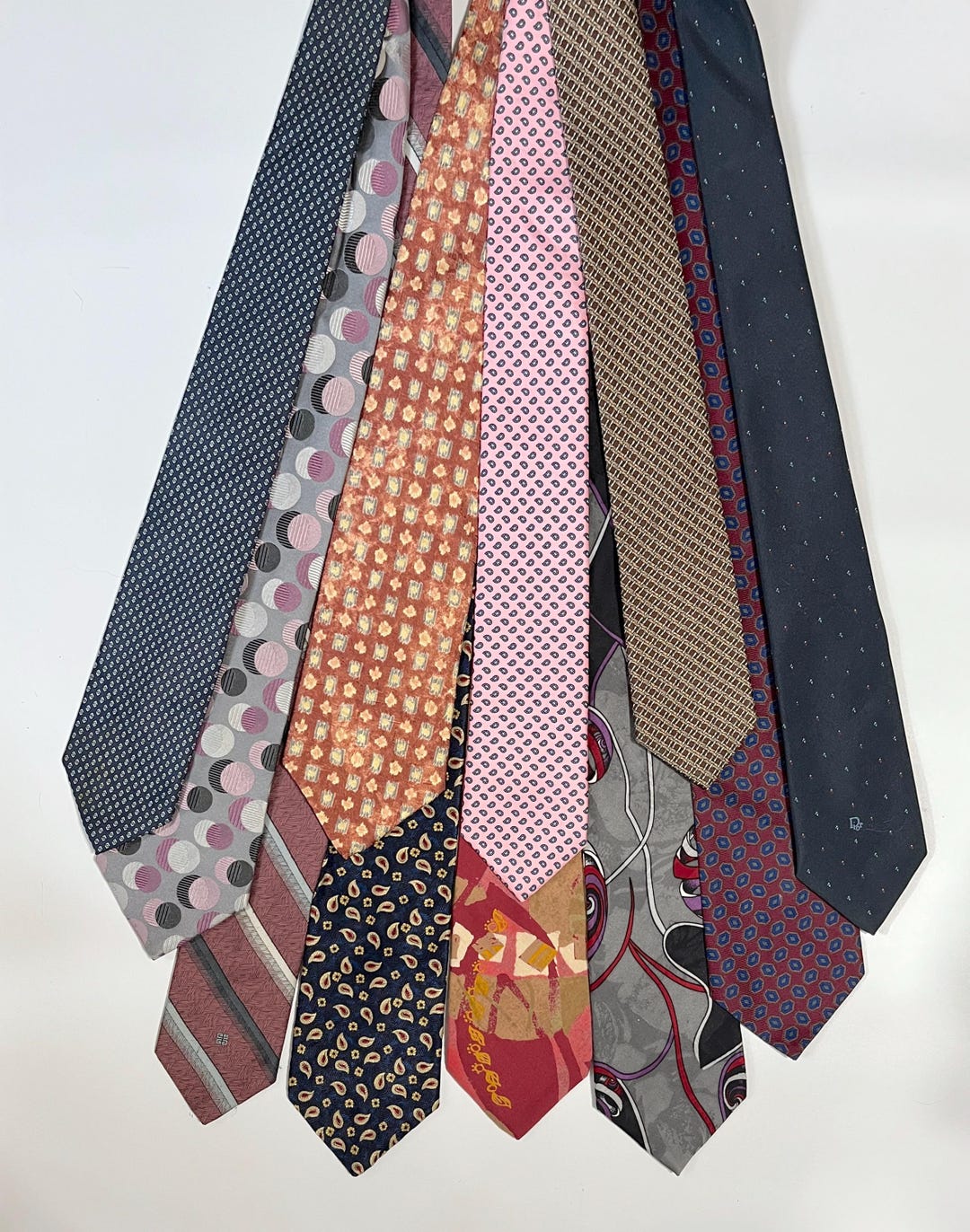 11 Vintage Designer Neck Ties Dior, Givenchy, Liberty, Weitz, Nippon ...